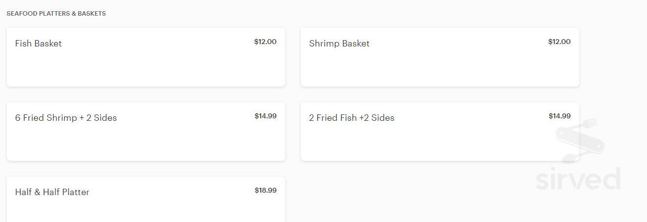 The Bayou Affect menu in Baton Rouge, Louisiana, USA