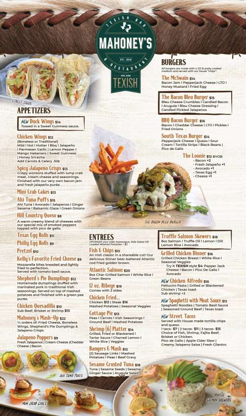 Mahoney's menu in The Woodlands, Texas, USA