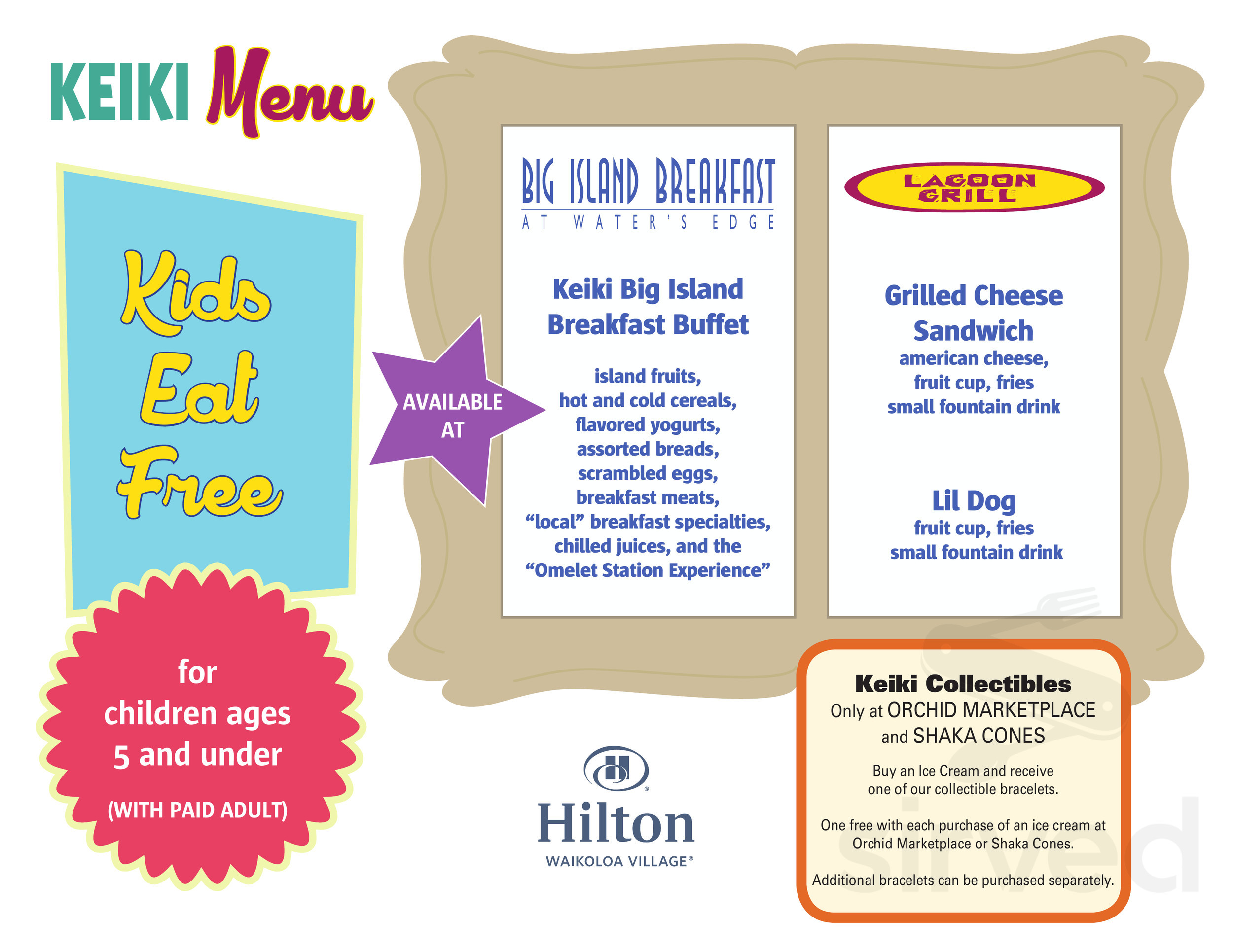 Lagoon Grill menu in Waikoloa Village, Hawaii, USA