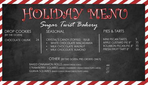 Sugar Twist Bakery - Olive menu in Bakersfield, California, USA