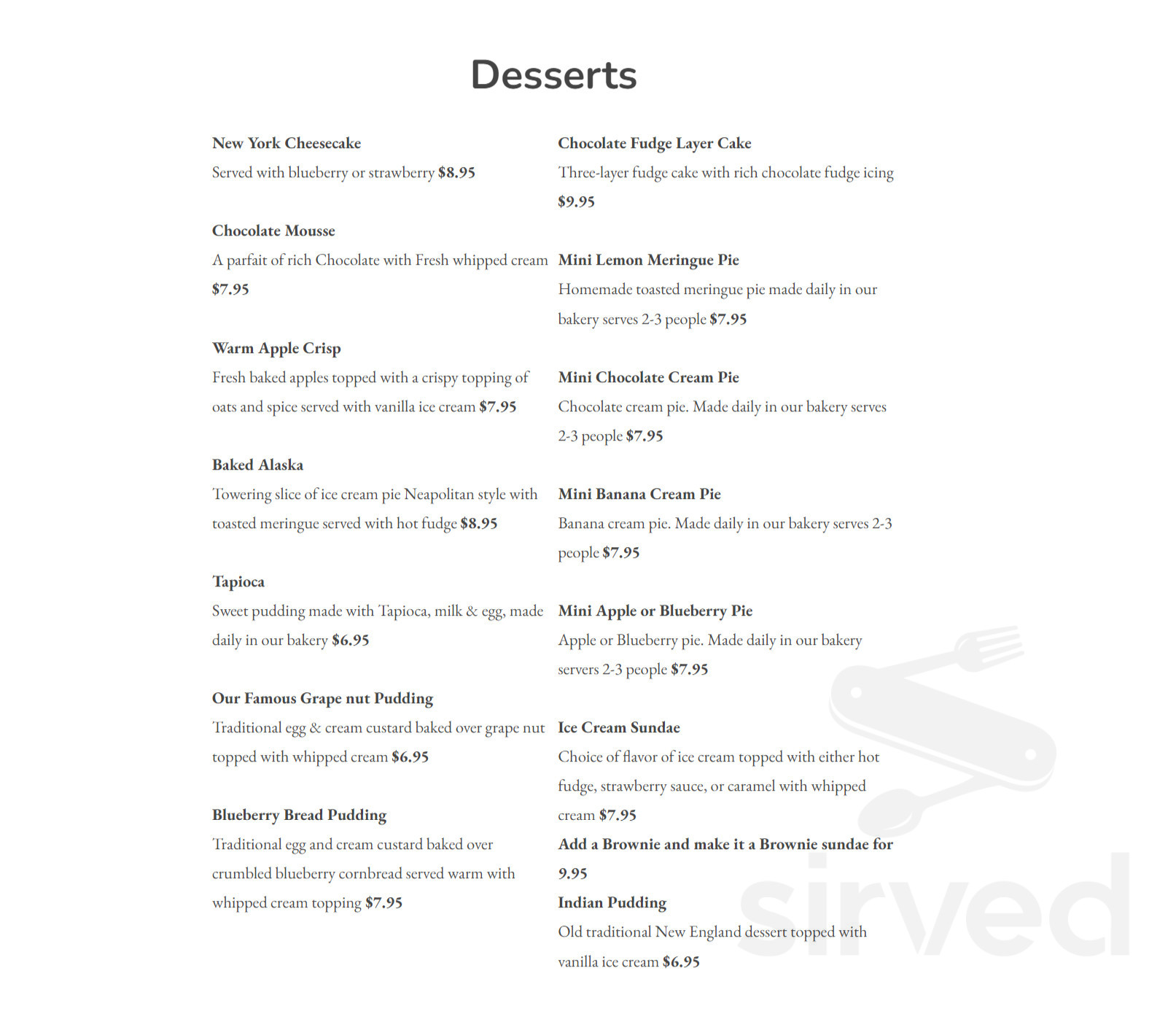 Epicurean Shoppe menu in Peabody, Massachusetts, USA