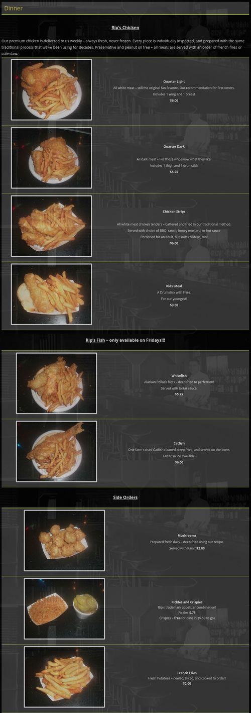 Rip's Tavern menu in Ladd, Illinois, USA