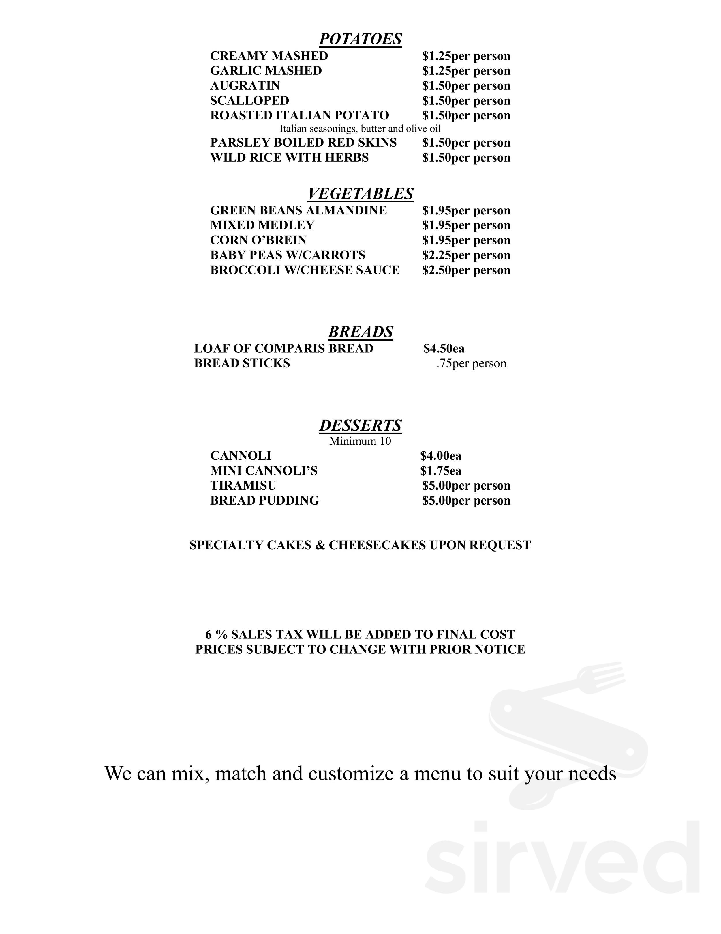 Fiamma Grille menu in Plymouth, Michigan, USA