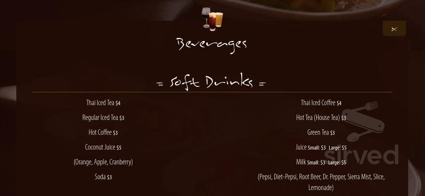 Ta Ra Rin Thai Cuisine-Coburg Road menu in Eugene, Oregon, USA