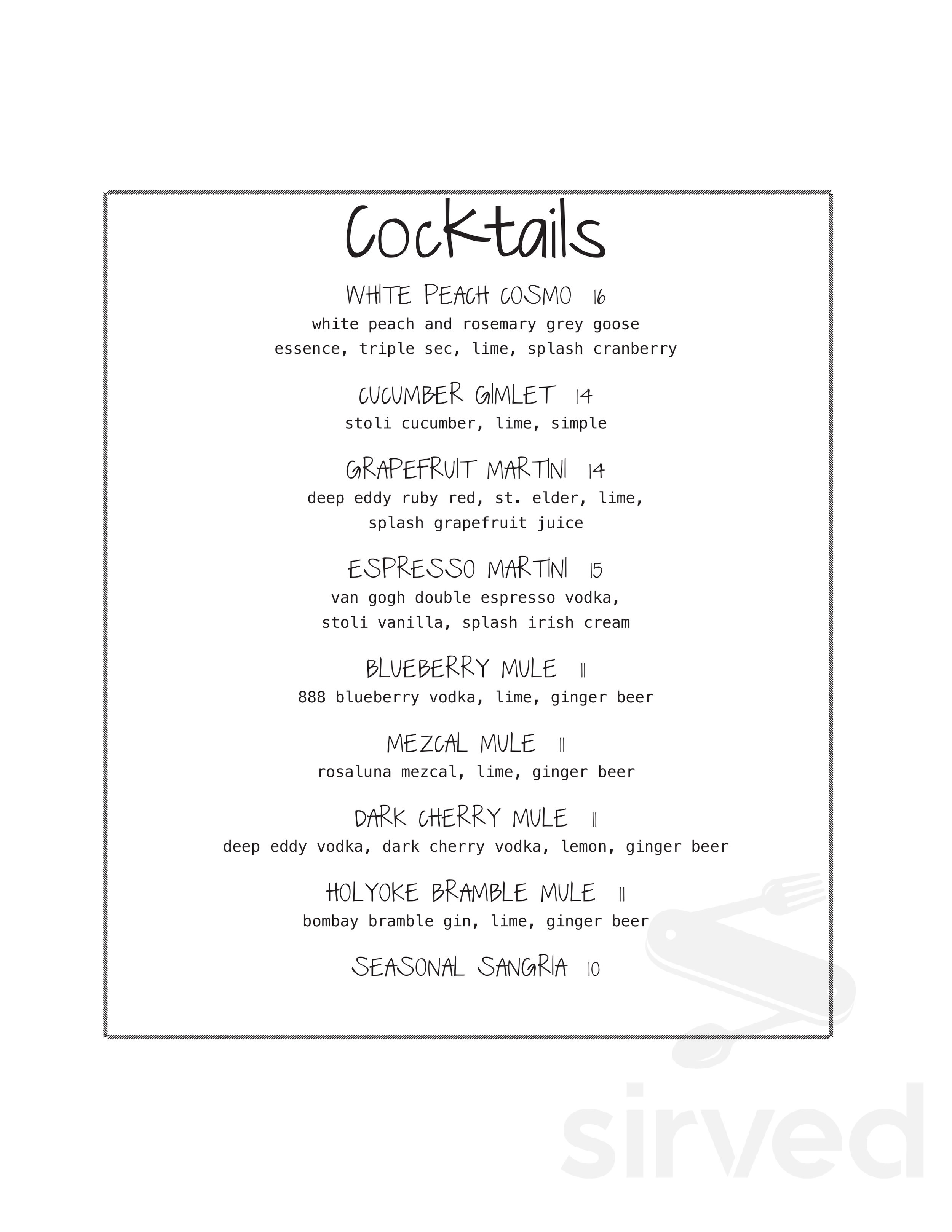 Anchovies menu in Boston, Massachusetts, USA