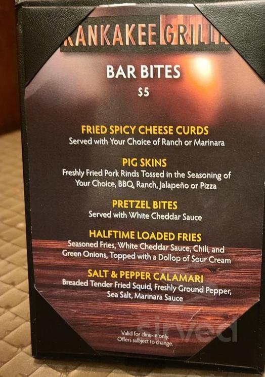 Menu for Kankakee Grille New Buffalo in New Buffalo, MI | Sirved