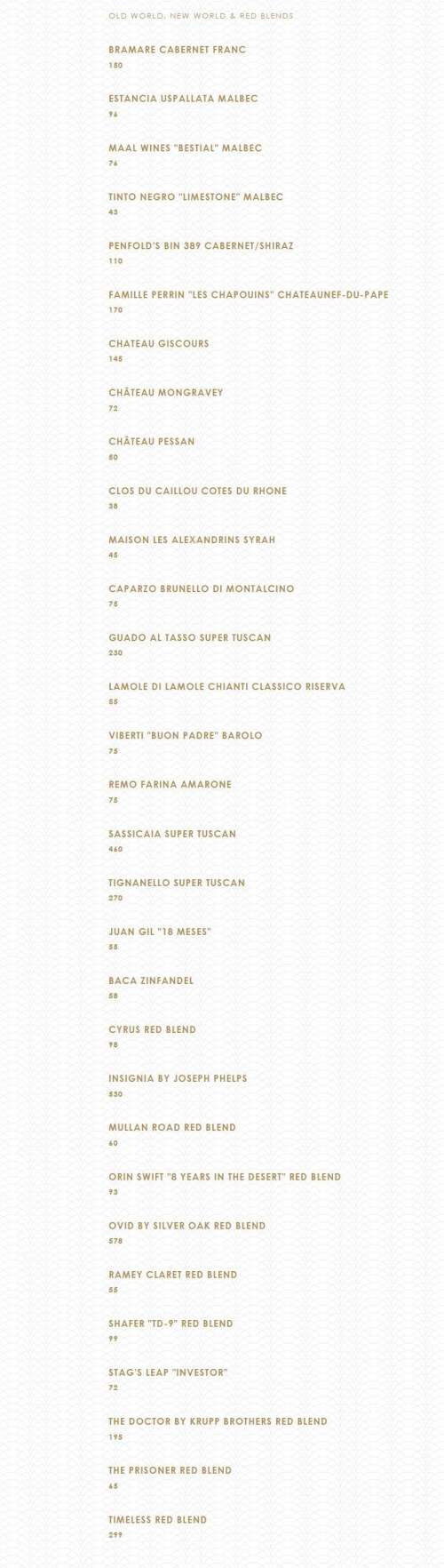 Vargas Cut and Catch menu in Galveston, Texas, USA