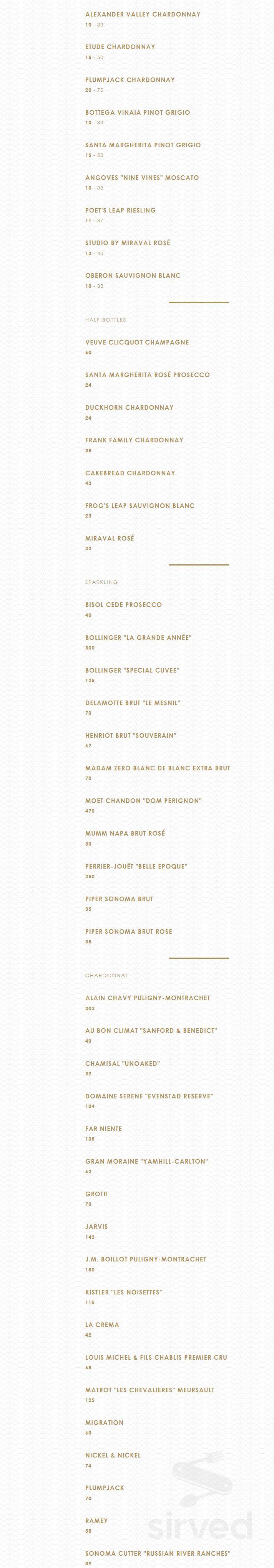 Vargas Cut and Catch menu in Galveston, Texas, USA