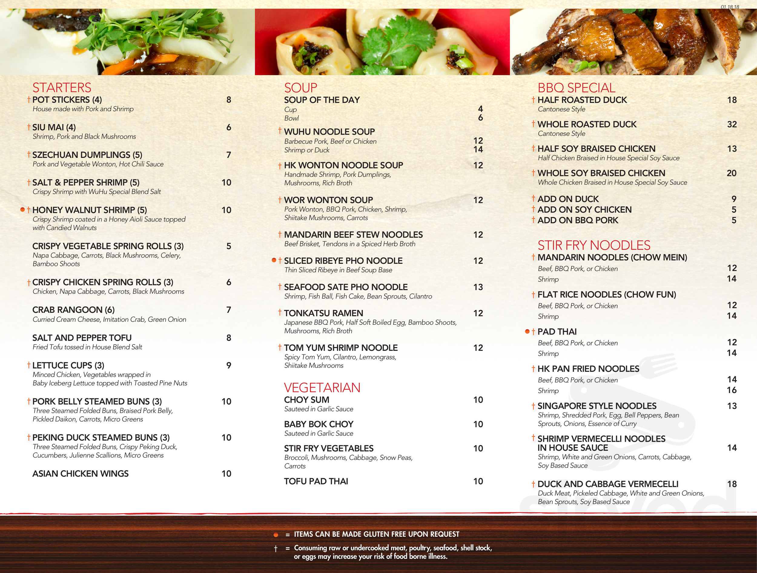 Menu - Las Vegas NV's WuHu Noodle | Sirved