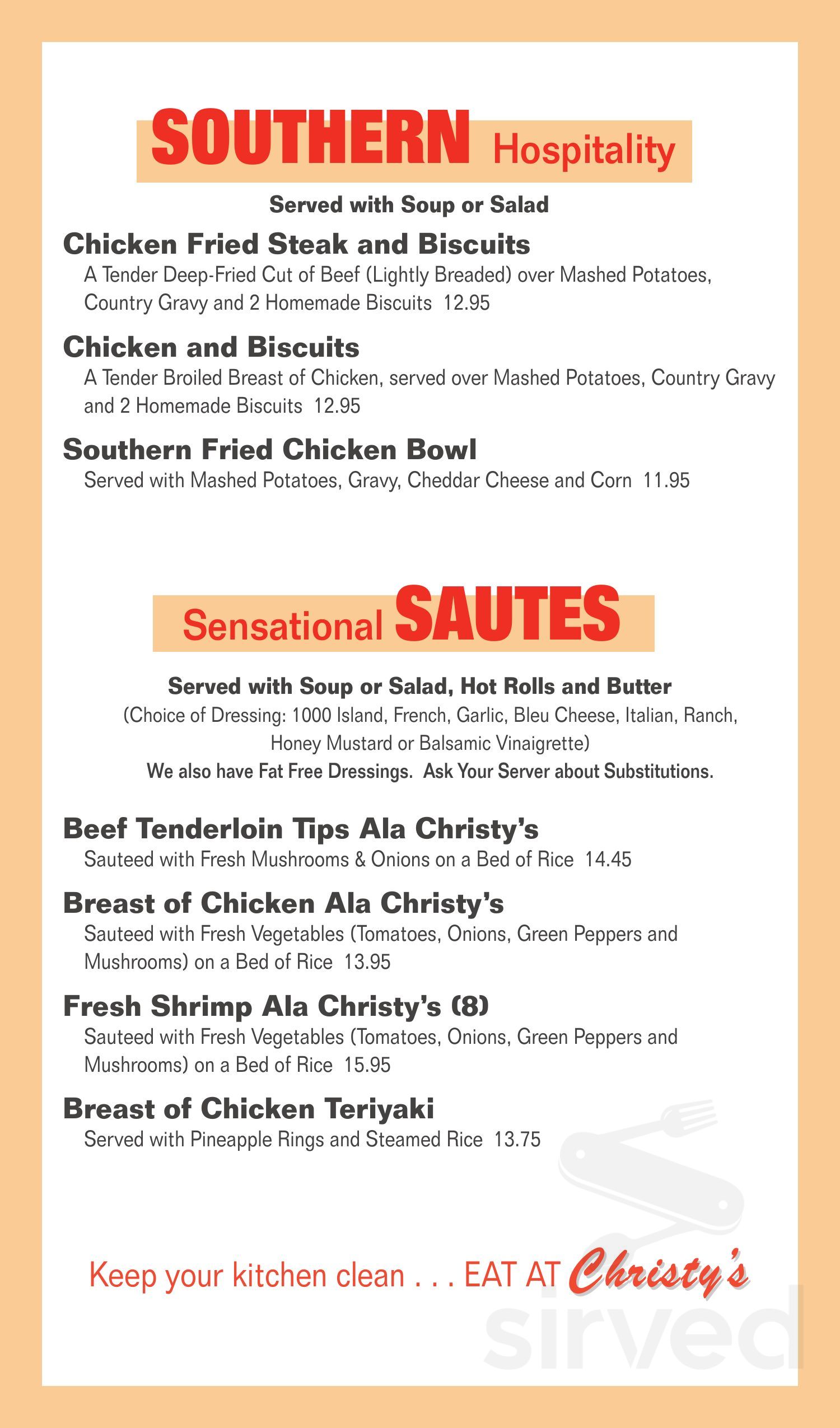 Christy's menus in Wood Dale, Illinois, United States
