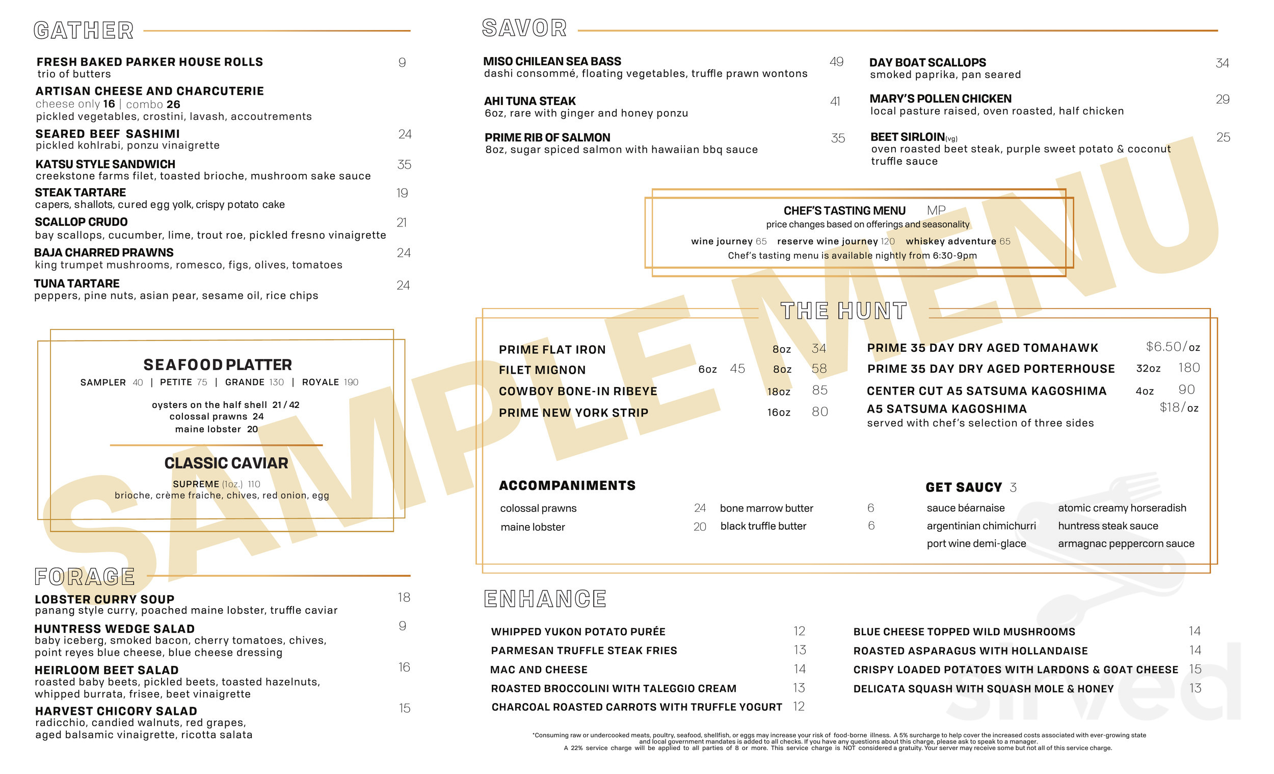Huntress menus in San Diego, California, United States