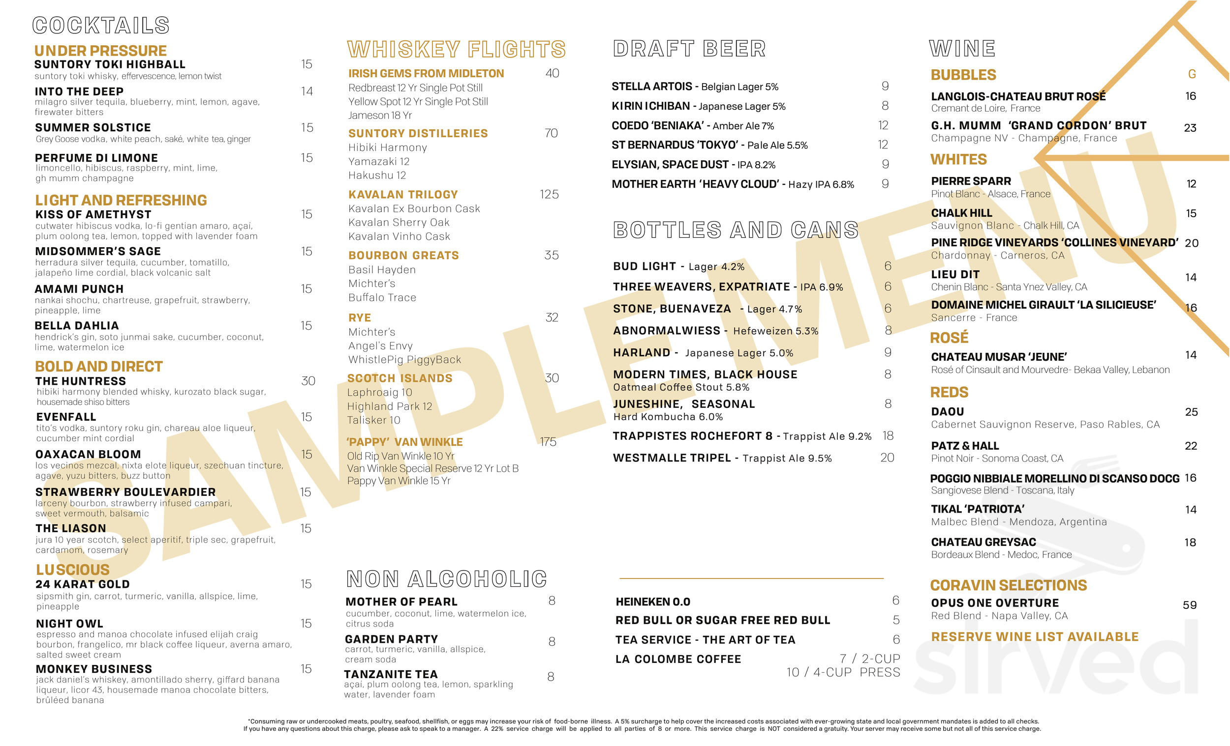Huntress menus in San Diego, California, United States