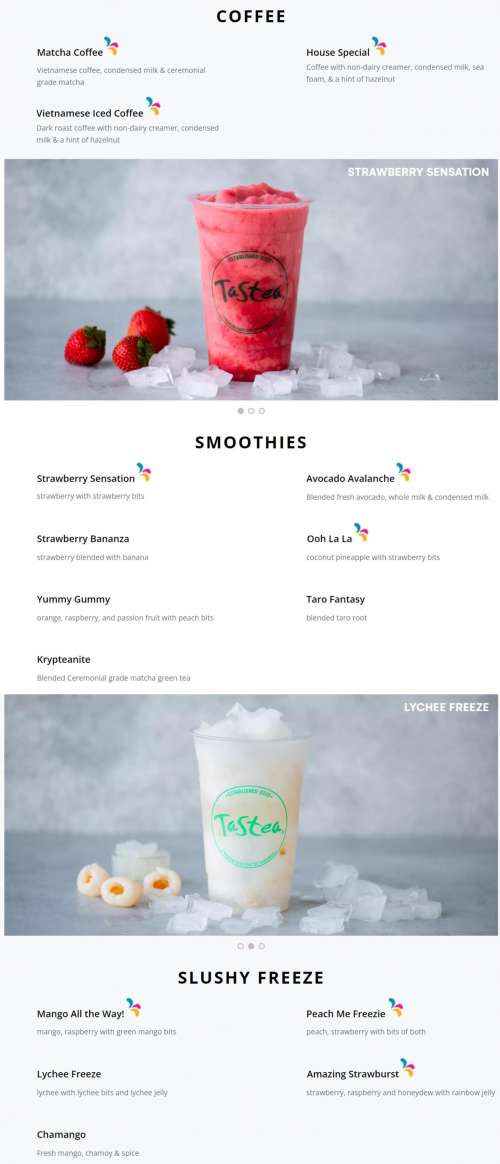 Tastea Sacramento menu in Sacramento, California, USA