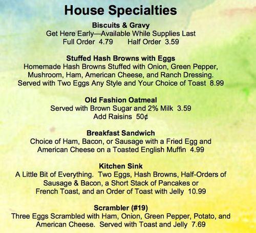 Gary's Restaurant menu in Whitehall, Michigan, USA