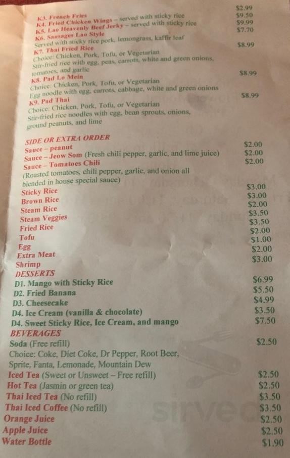 Chillicious Thai menus in Coppell, Texas, United States