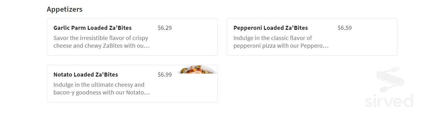 Zalat Pizza (Slices) menu in Dallas, Texas, USA