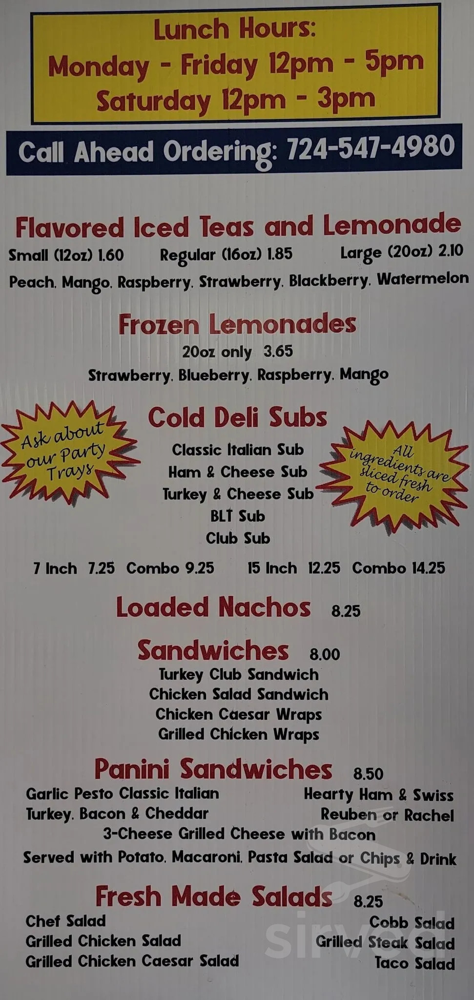 Suzy's Simply Delicious menus in Mt Pleasant, Pennsylvania, United States