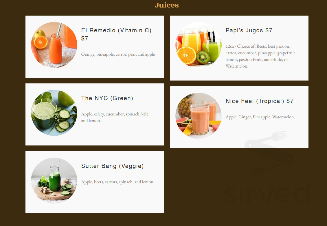 Luxor menu in New York, New York, USA