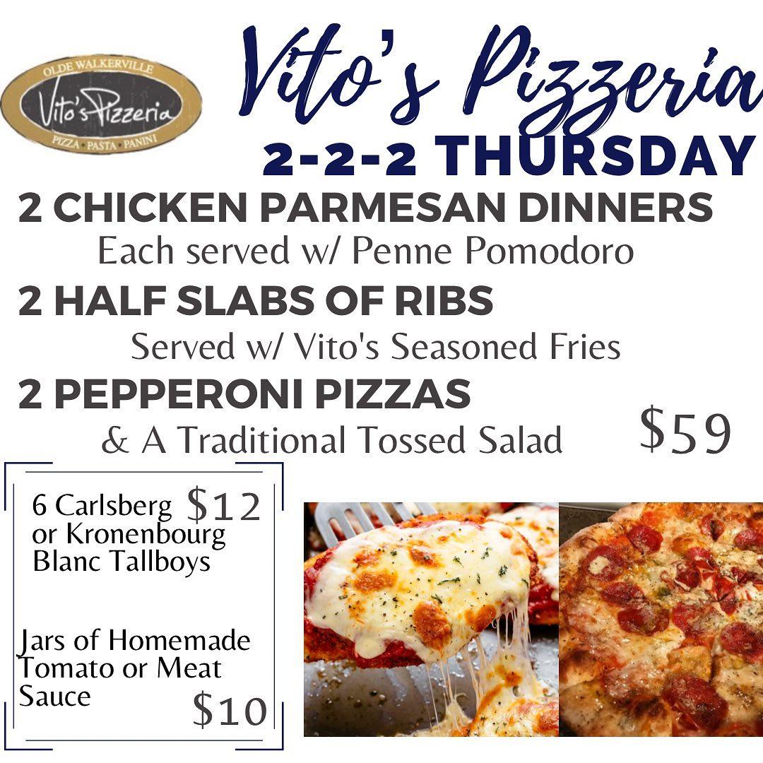 Vito's Pizzeria menu in Windsor, Ontario, Canada