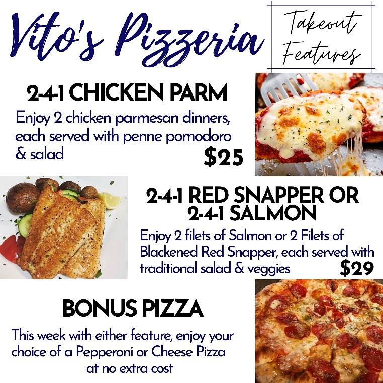 Vito's Pizzeria menu in Windsor, Ontario, Canada