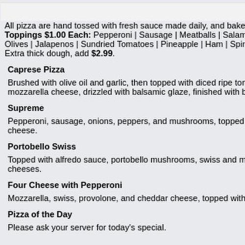 Mallory Hill Country Club Restaurant menu in The Villages, Florida, USA