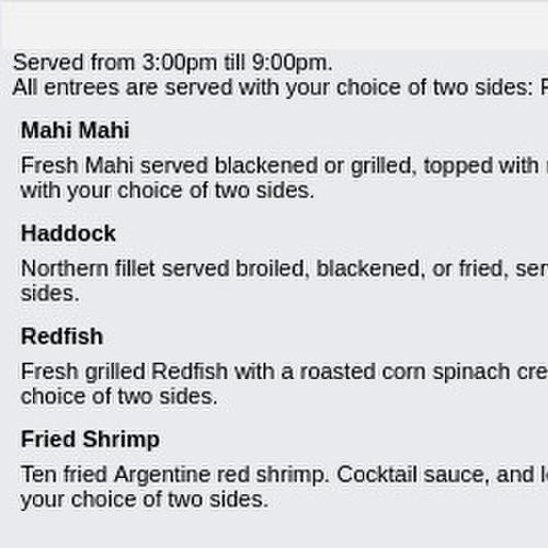 Mallory Hill Country Club Restaurant menu in The Villages, Florida, USA