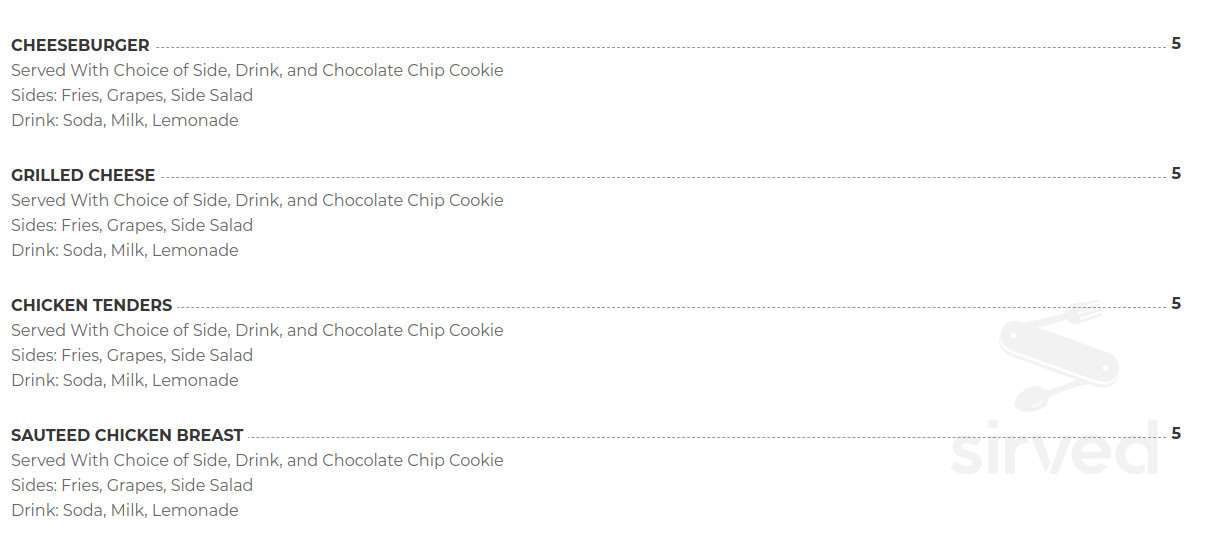 Charred Burger + Bar menu in Omaha, Nebraska, USA