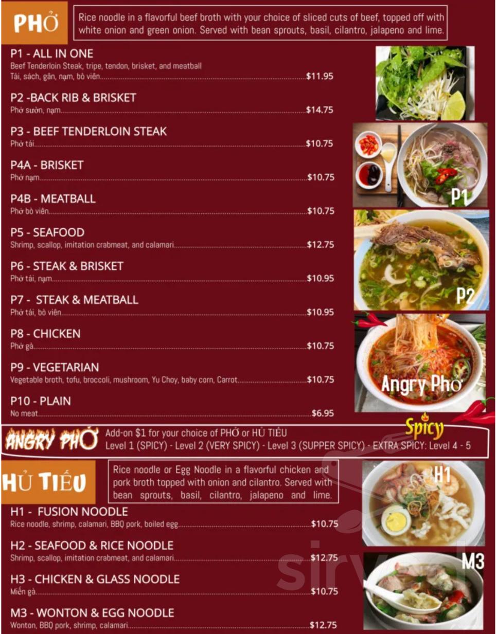 Viet House Restaurant menu in Huntsville, Alabama, USA
