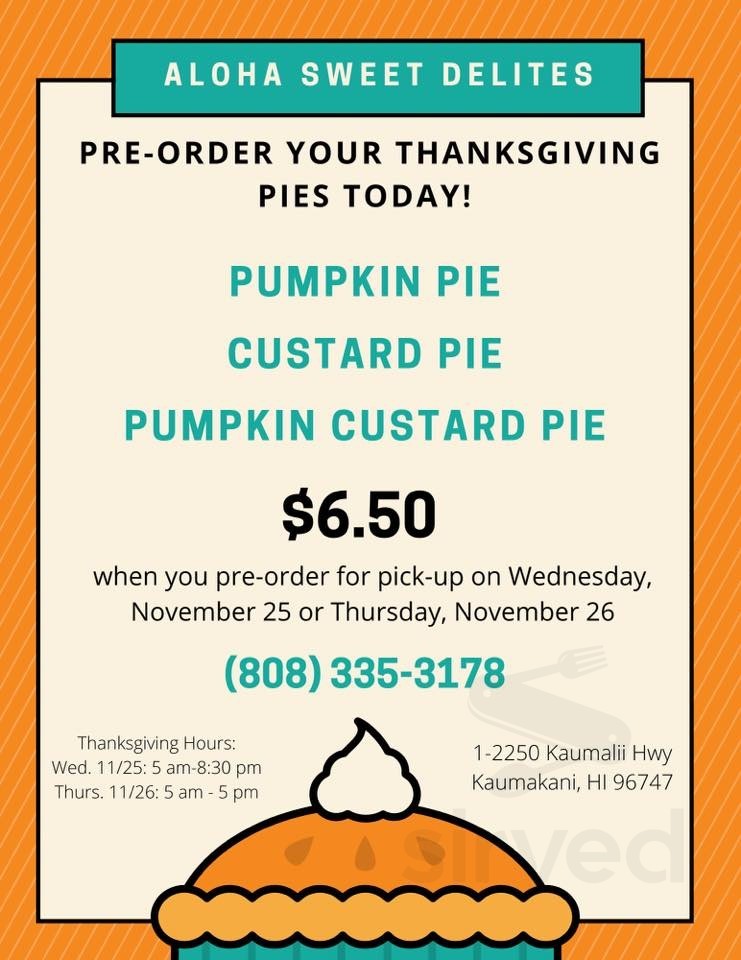 Aloha Sweet Delights menu in Kaumakani, Hawaii, USA