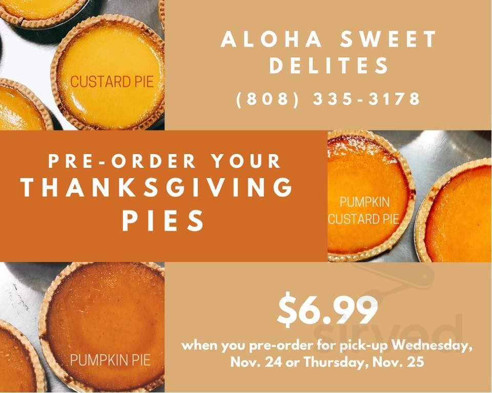 Aloha Sweet Delights menu in Kaumakani, Hawaii, USA