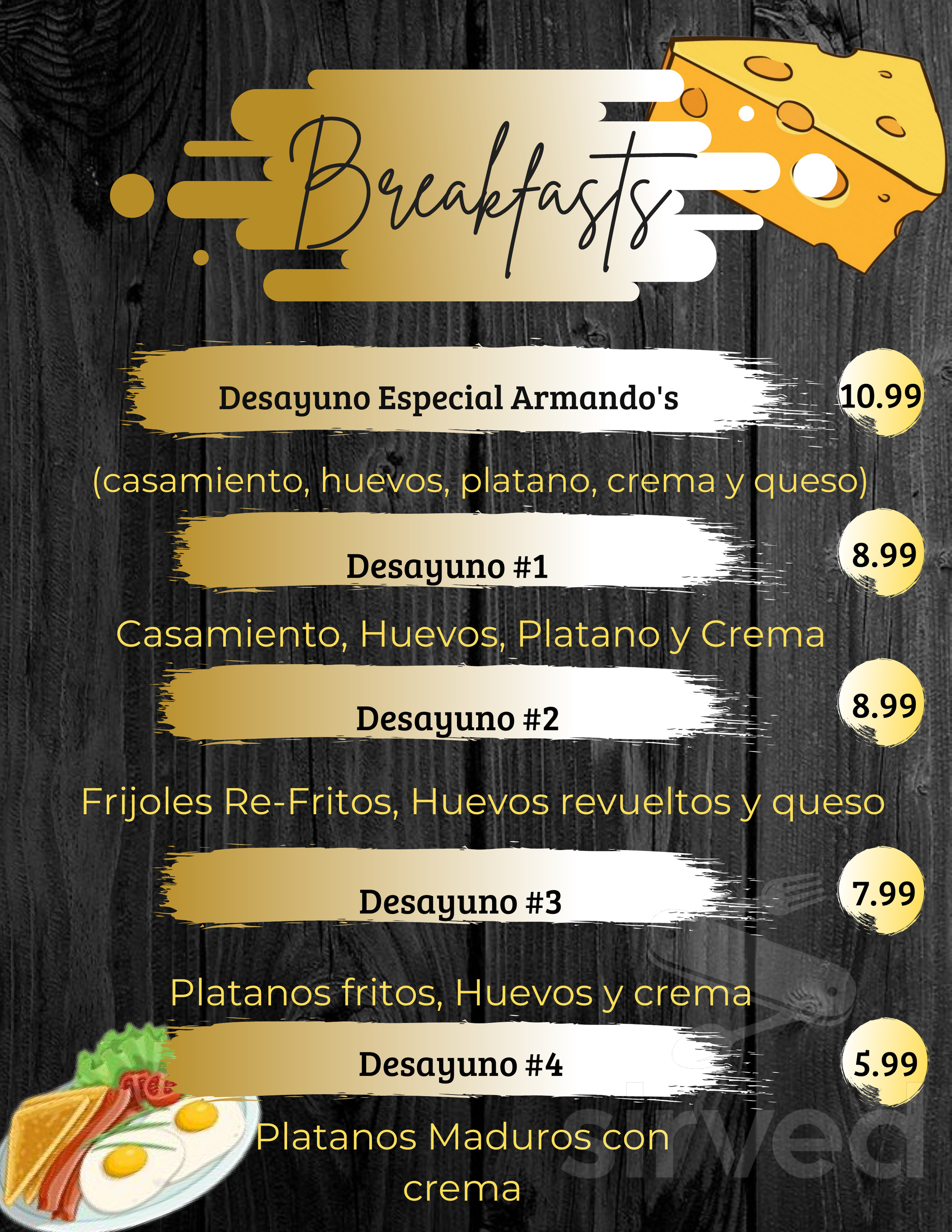 Armando's menu in Bergenfield, New Jersey, USA