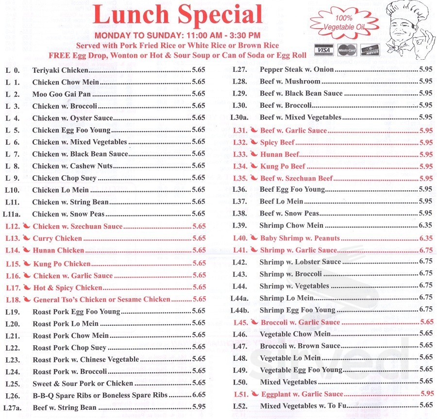 Menu - Aberdeen Township NJ's Wing Hing Chinese Restaurant | Sirved