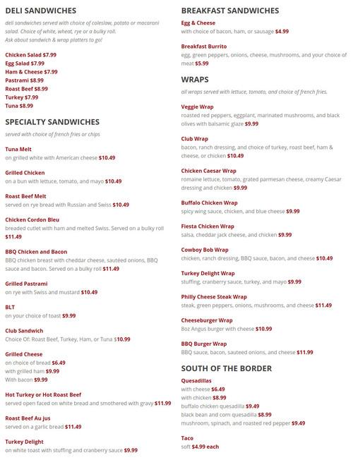 Marcella's Restaurant menu in Glenville, New York, USA