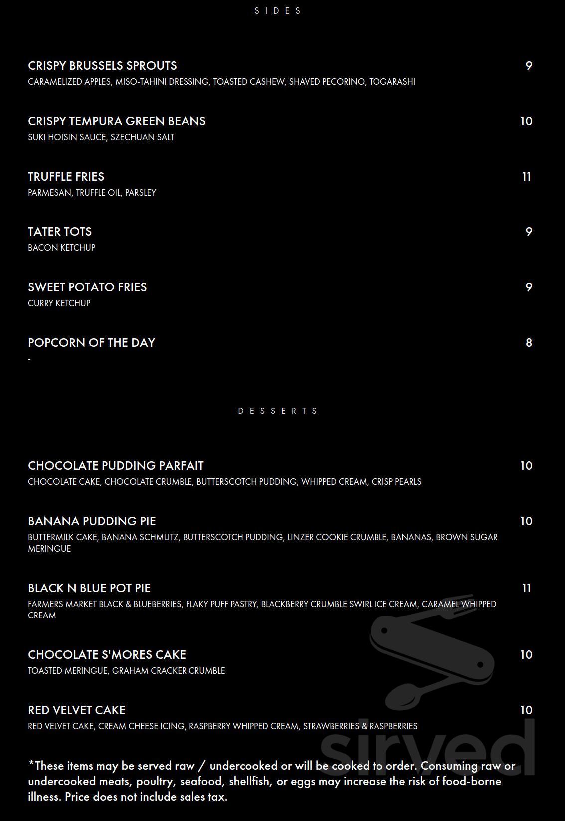 The Tuck Room menus in Houston, Texas, United States