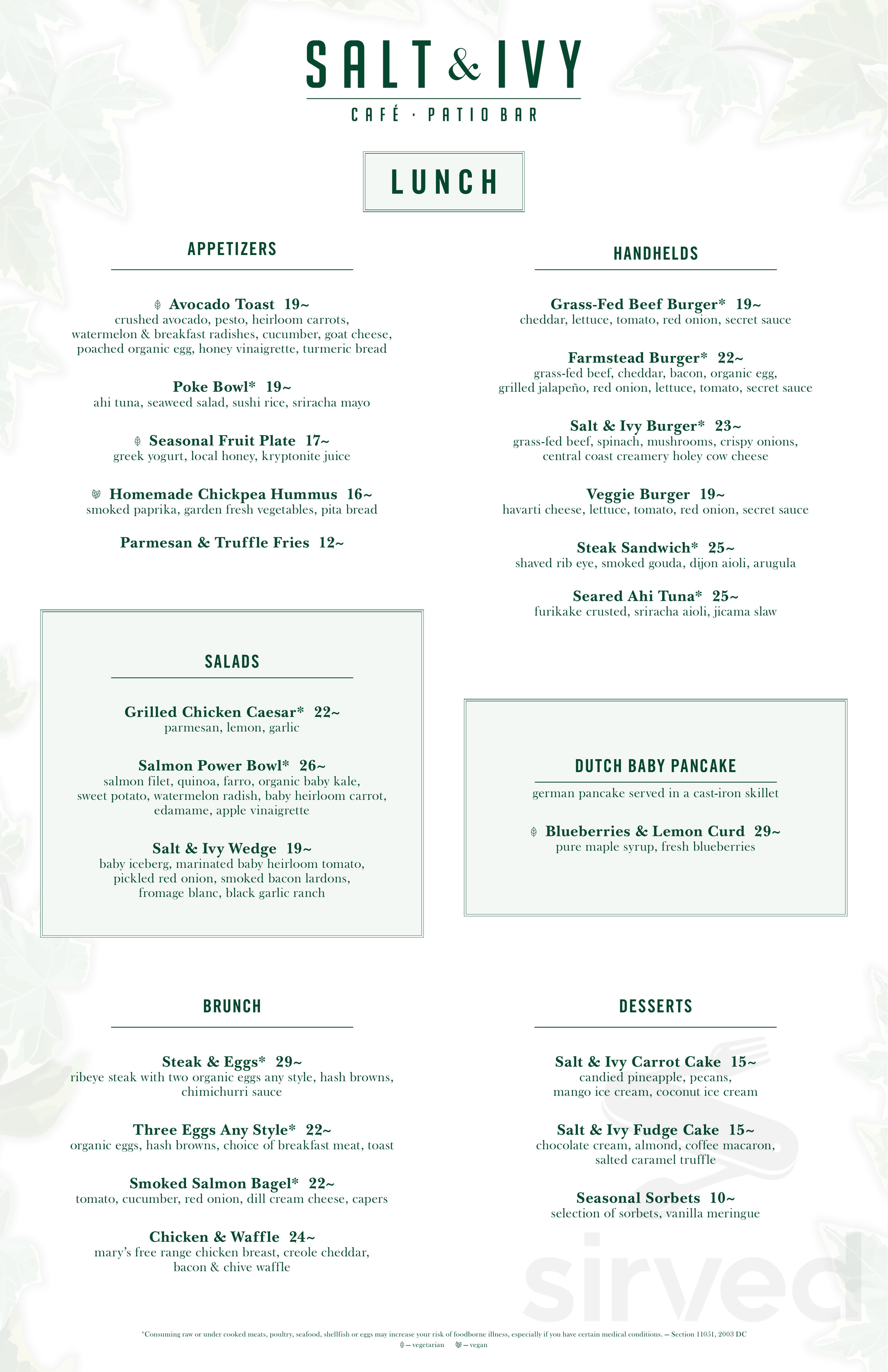 Salt & Ivy menus in Las Vegas, Nevada, United States