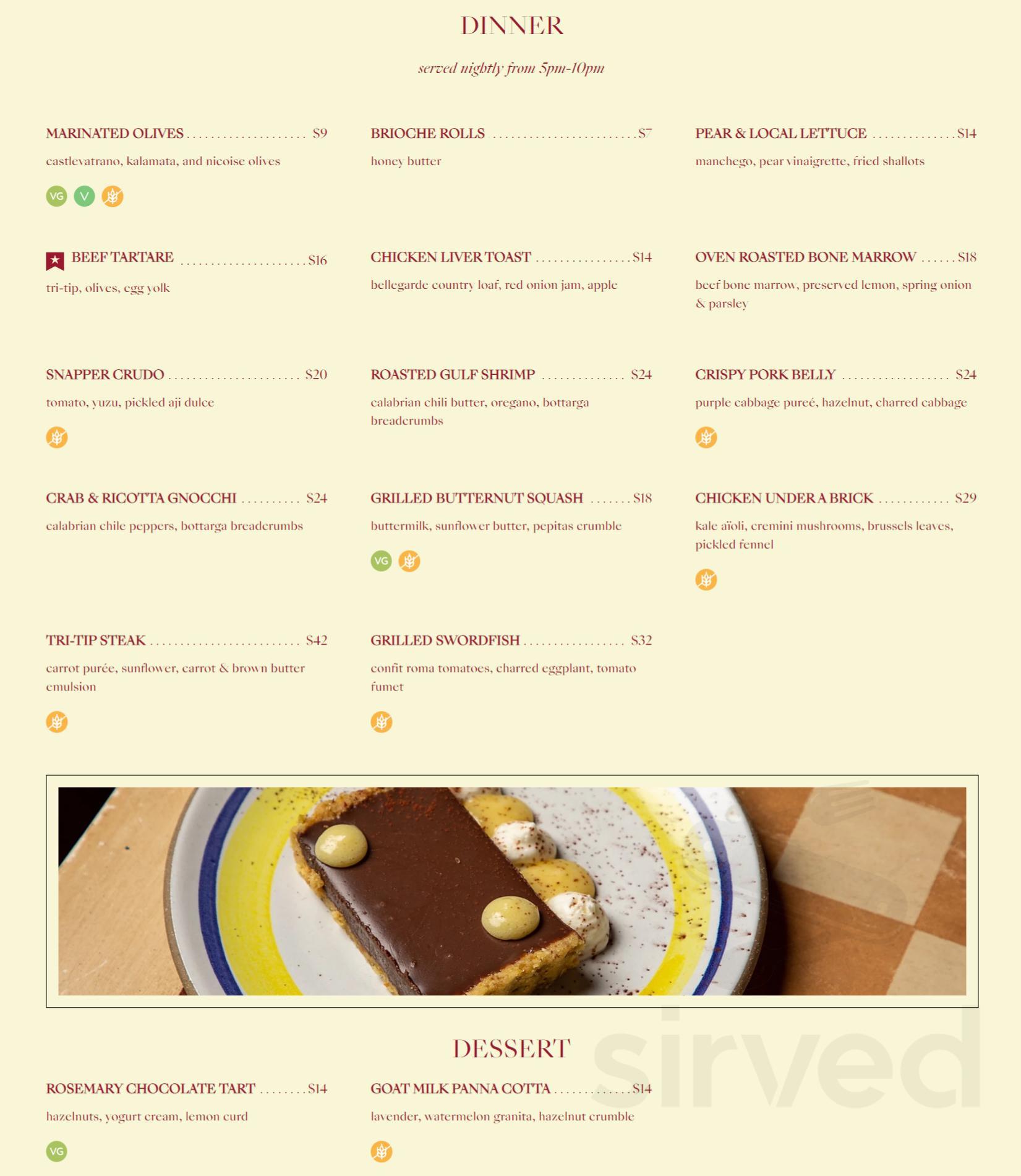 The Elysian Bar menu in New Orleans, Louisiana, USA