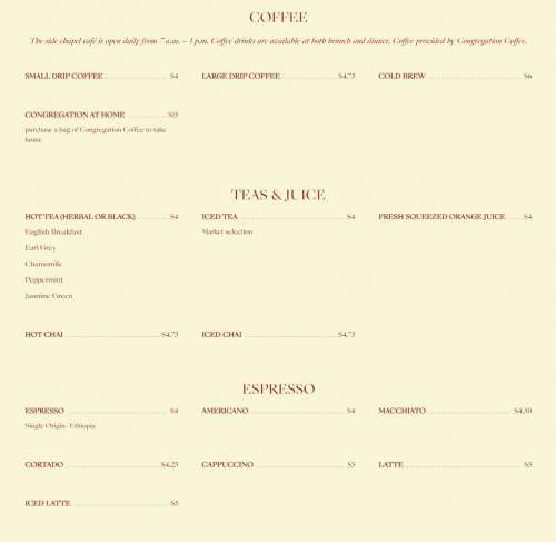 The Elysian Bar menu in New Orleans, Louisiana, USA