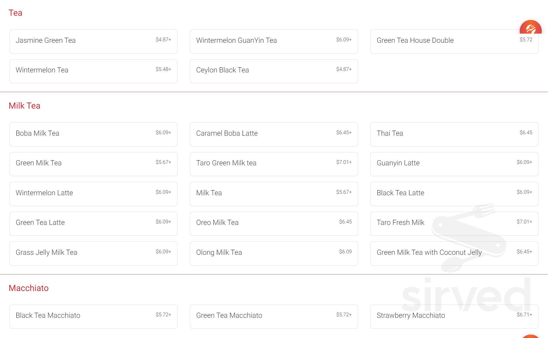 DaYung's Tea - Chandler menu in Chandler, Arizona, USA