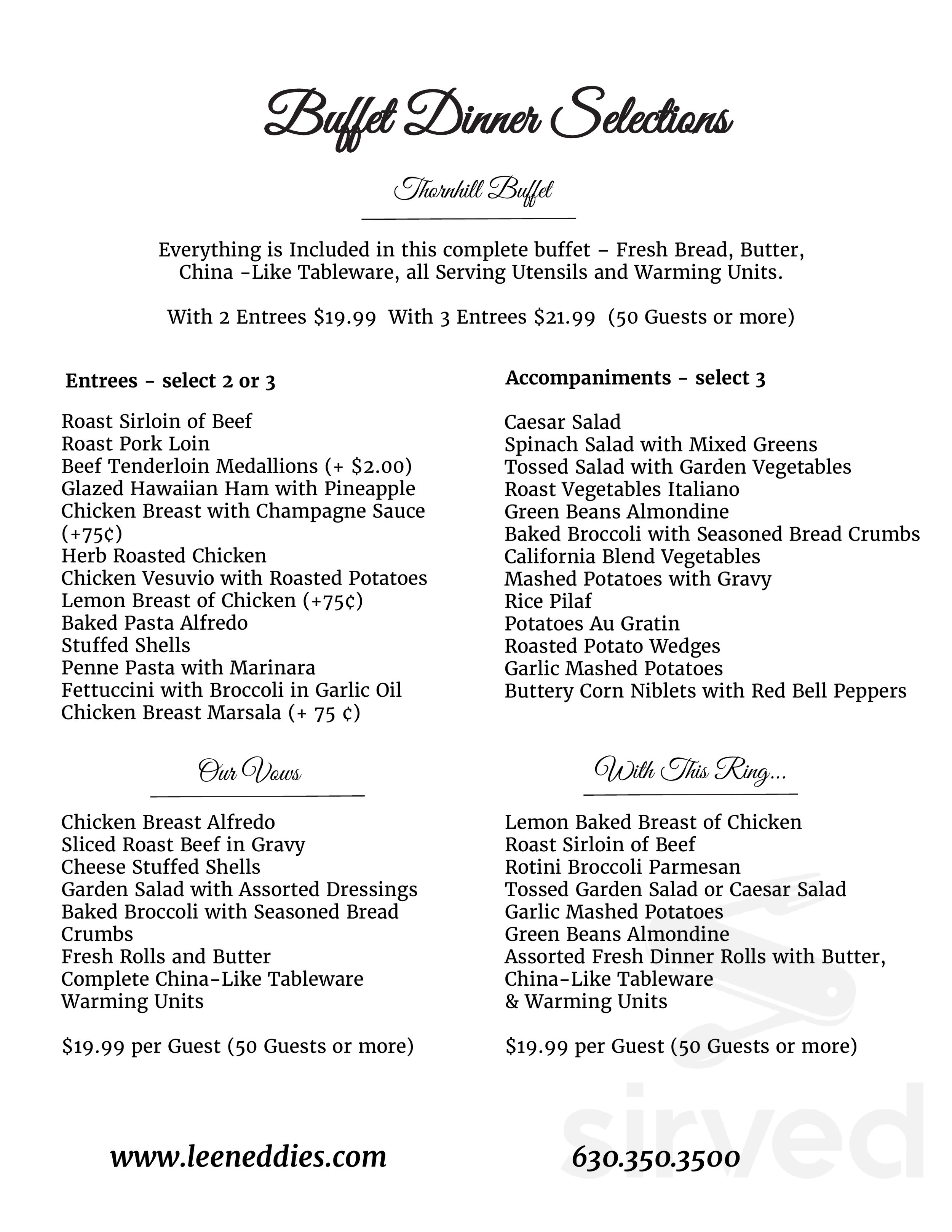 Lee n' Eddies menu in Glen Ellyn, Illinois, USA