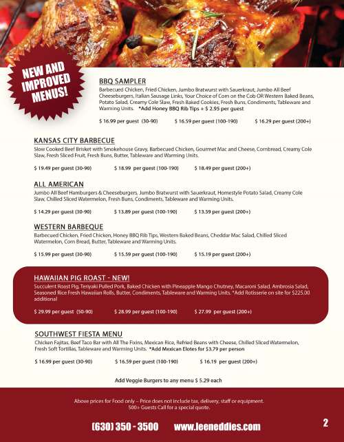 Lee n' Eddies menu in Glen Ellyn, Illinois, USA