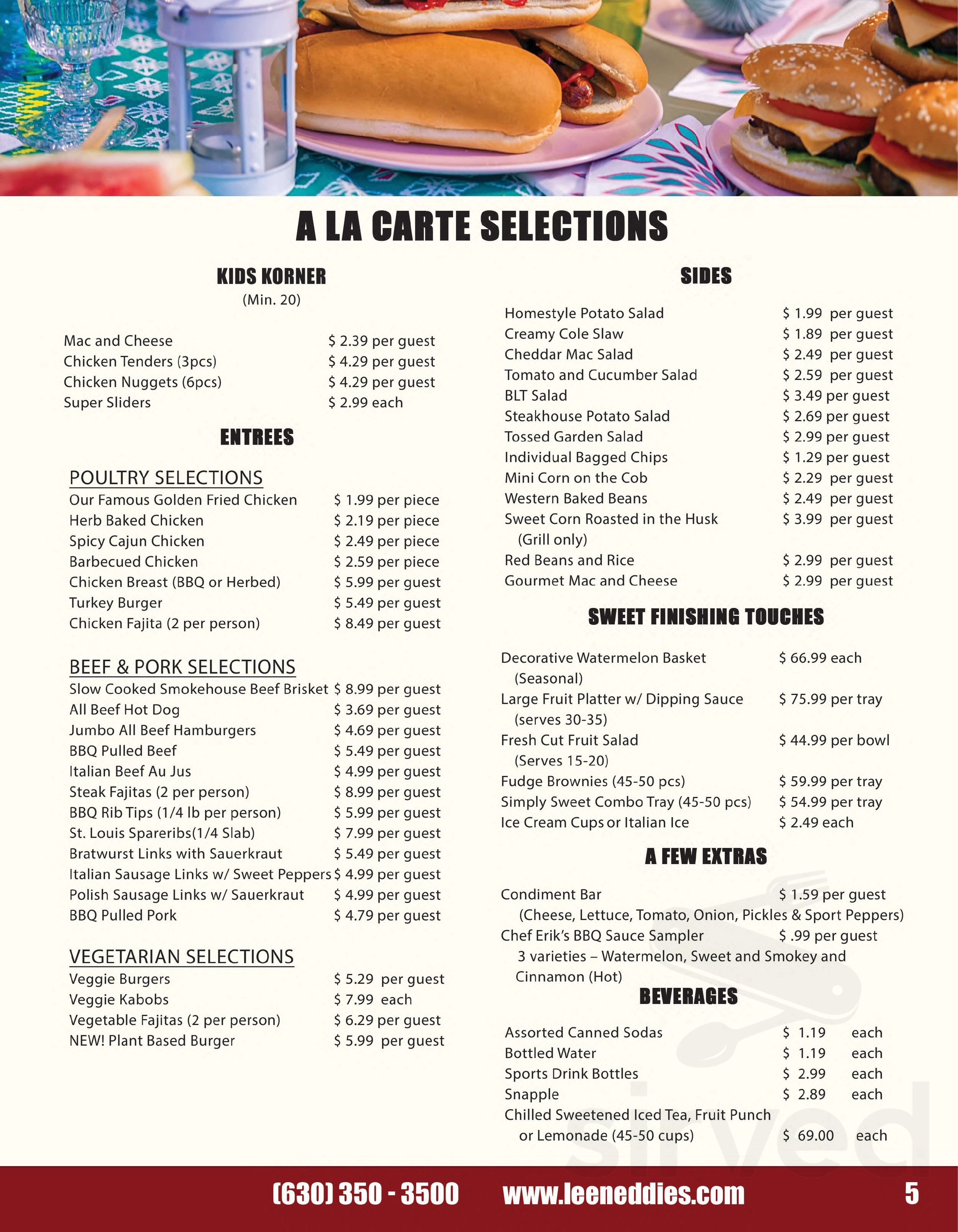 Lee n' Eddies menu in Glen Ellyn, Illinois, USA