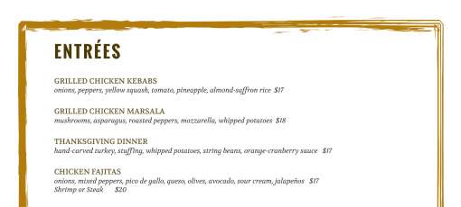 Menu for 59 Almshouse in Richboro, PA | Sirved