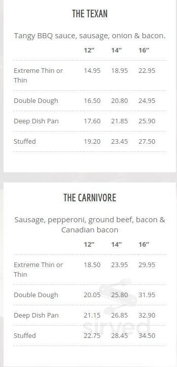 Charlie Fox's Pizzeria menus in Geneva, Illinois, United States
