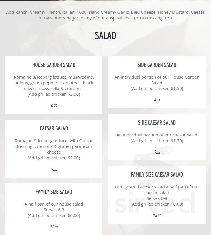 Charlie Fox's Pizzeria menus in Geneva, Illinois, United States