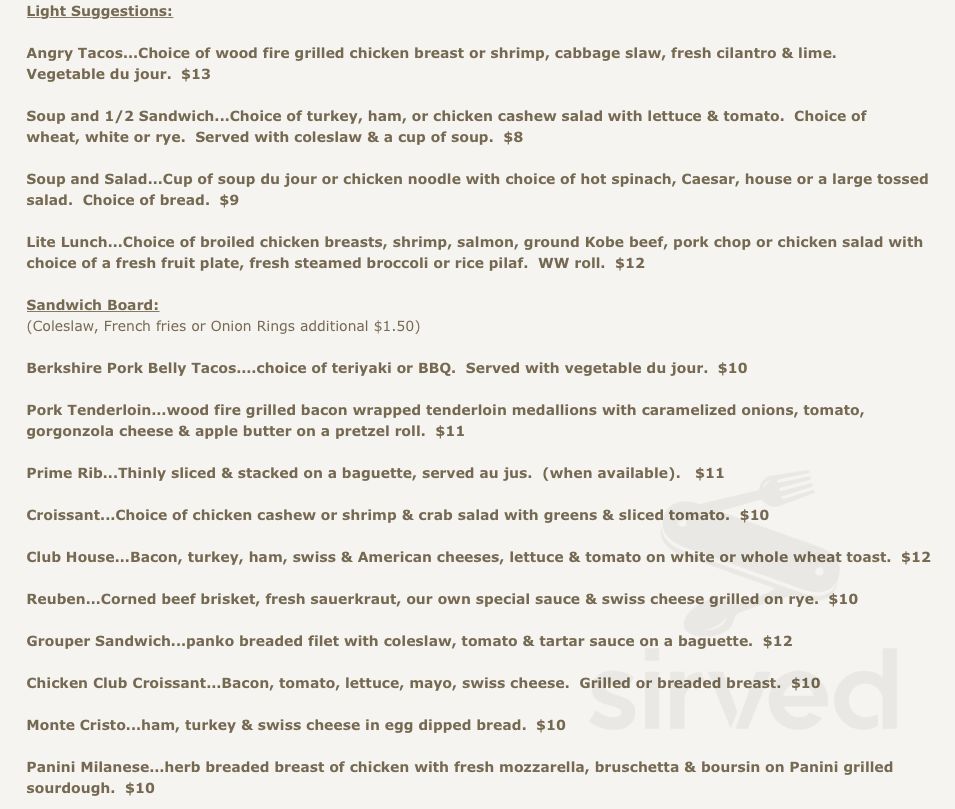 Menu for Stonehouse Restaurant & Lounge in Escanaba, MI | Sirved