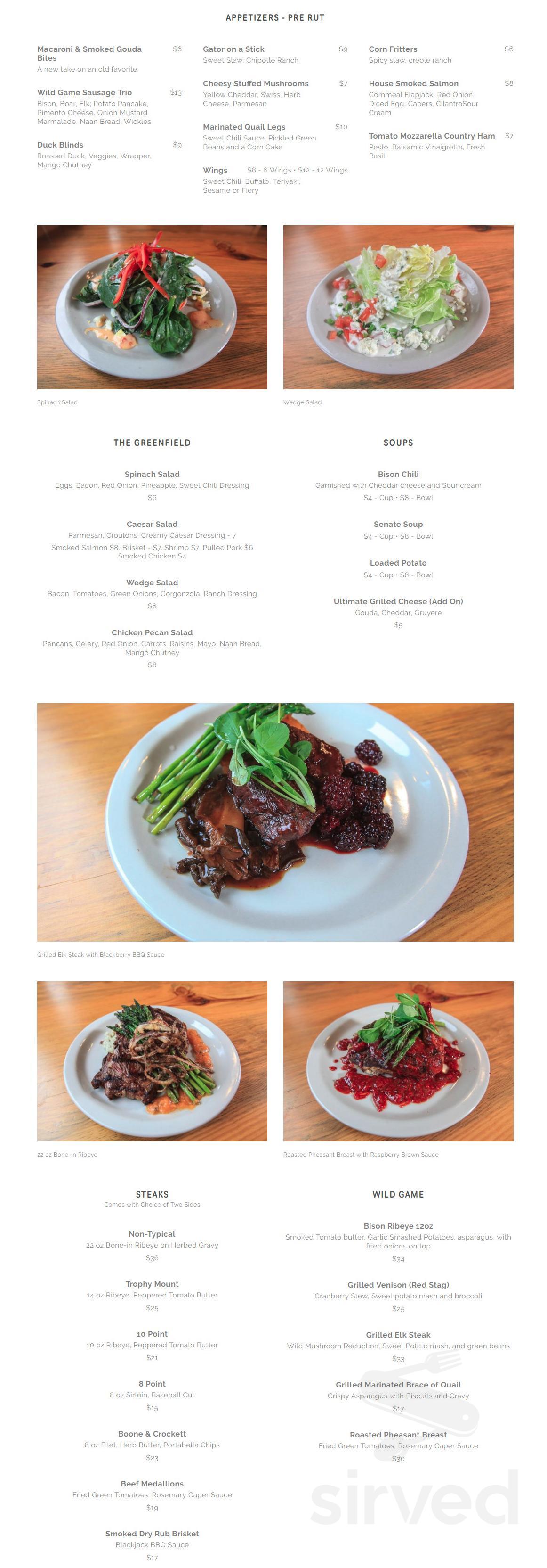 Bama Bucks menu in Sardis City, Alabama, USA