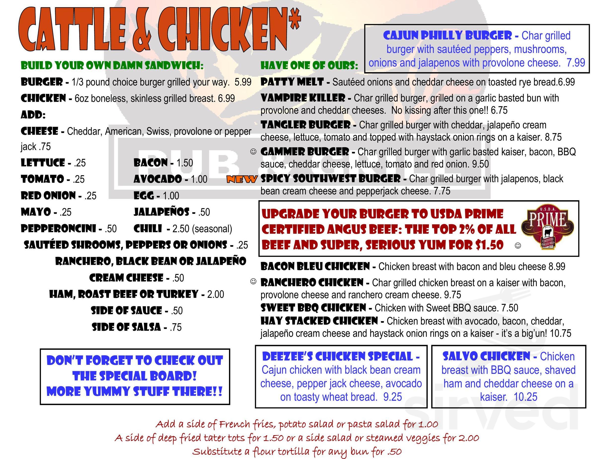 Badlanders Pub & Grill menu in Wind Lake, Wisconsin, USA