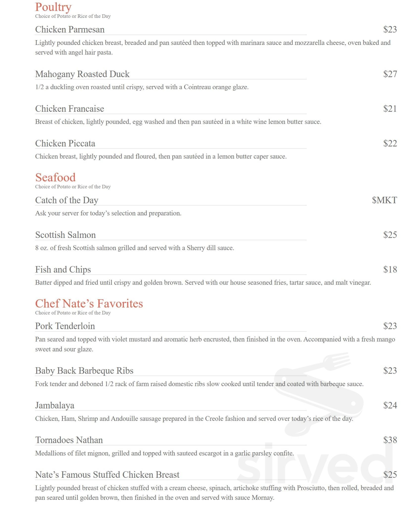 Menu for Chef Nate’s in Wilton Manors, FL | Sirved