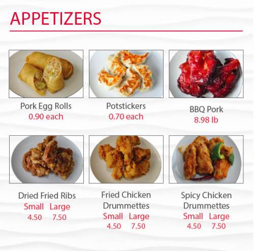 Jasmine Chinese Food To Go menu in San Leandro, California, USA