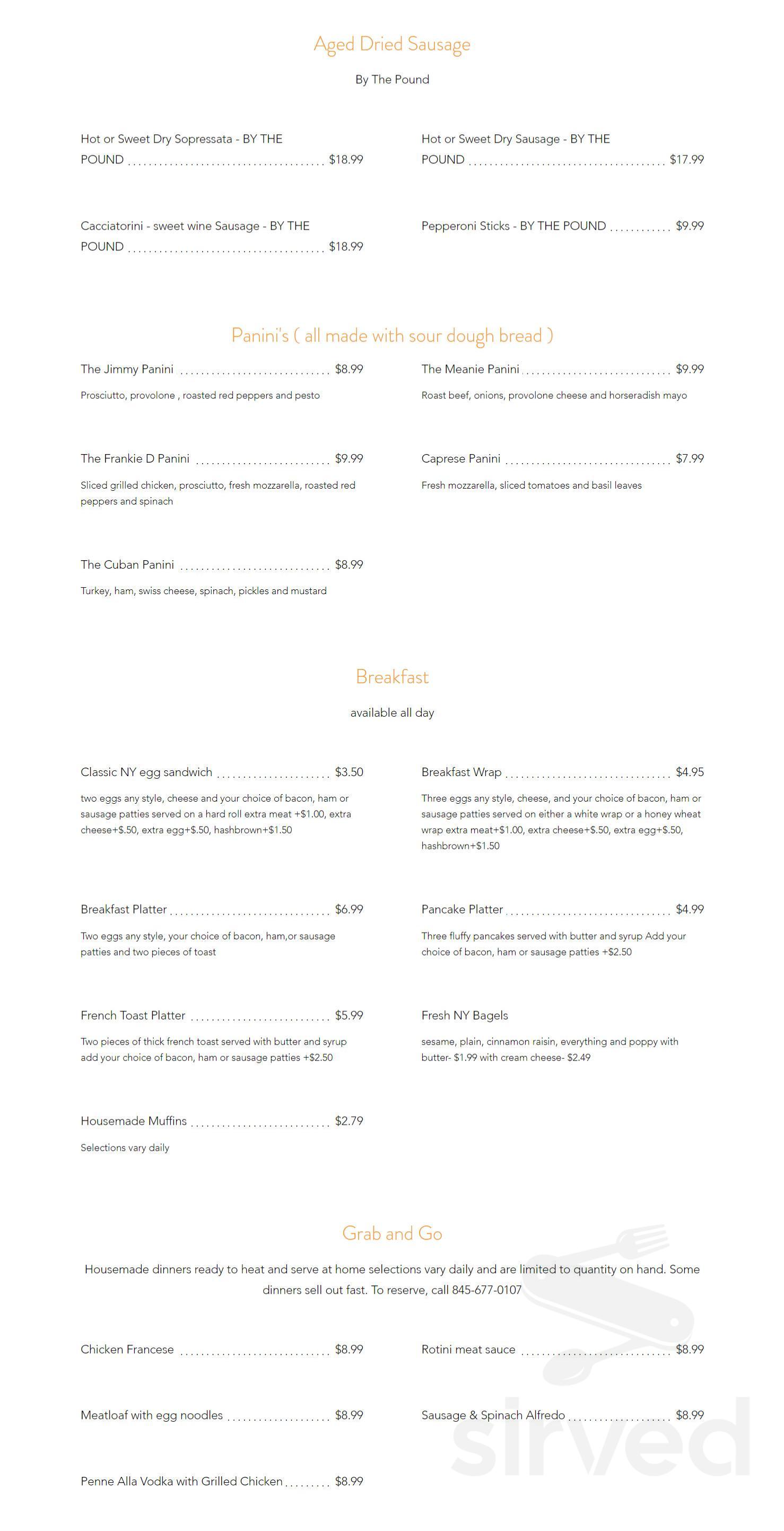 Salt Point Market & Cafe menu in Salt Point, New York, USA